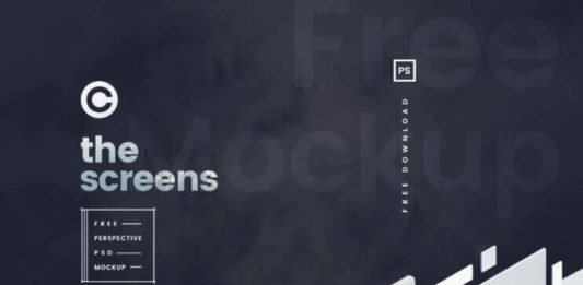 Perspective Screen PSD Mockup PSD Template - Mockup Den