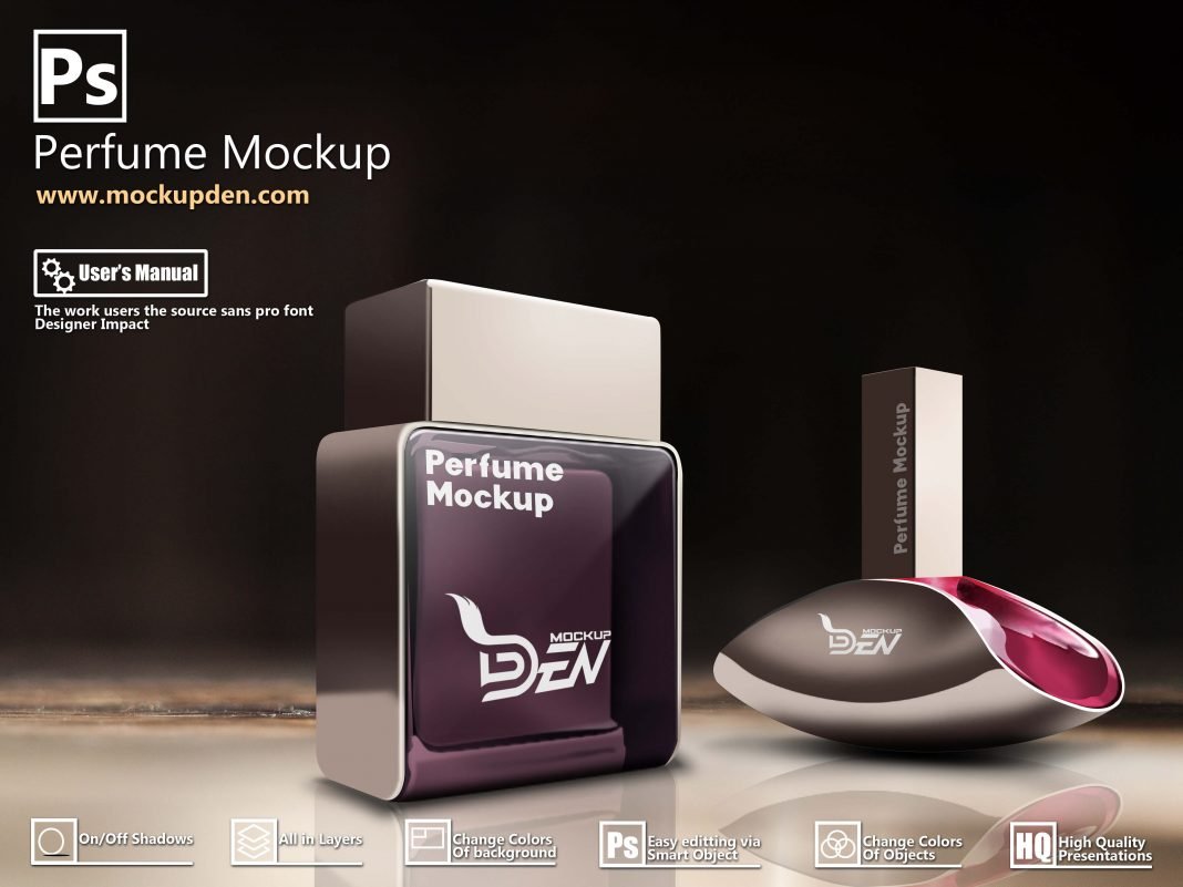 37+ Stunning Free Perfume Mockup in PSD & Vector Template