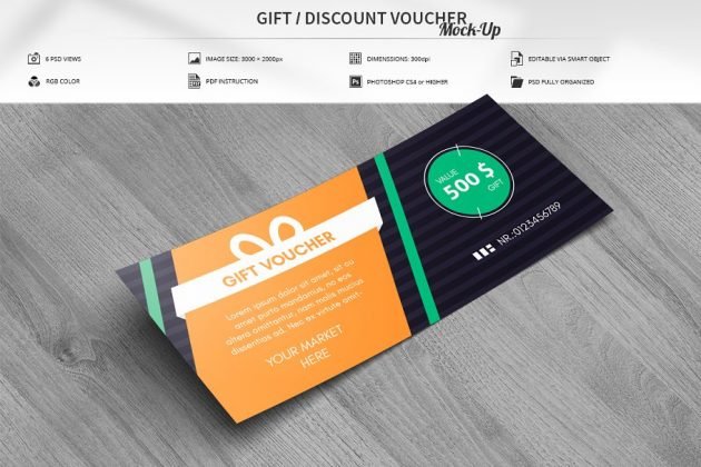 30+ Free Voucher Mockup Stunning PSD Design Templates