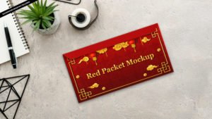 Free Red Packet Mockup PSD Template || Mockupden Exclusive