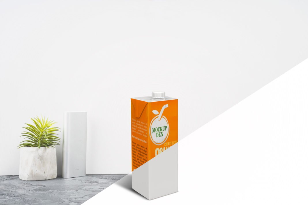 Free Tetra Pack Mockup PSD Template| Mockupden Exclusive