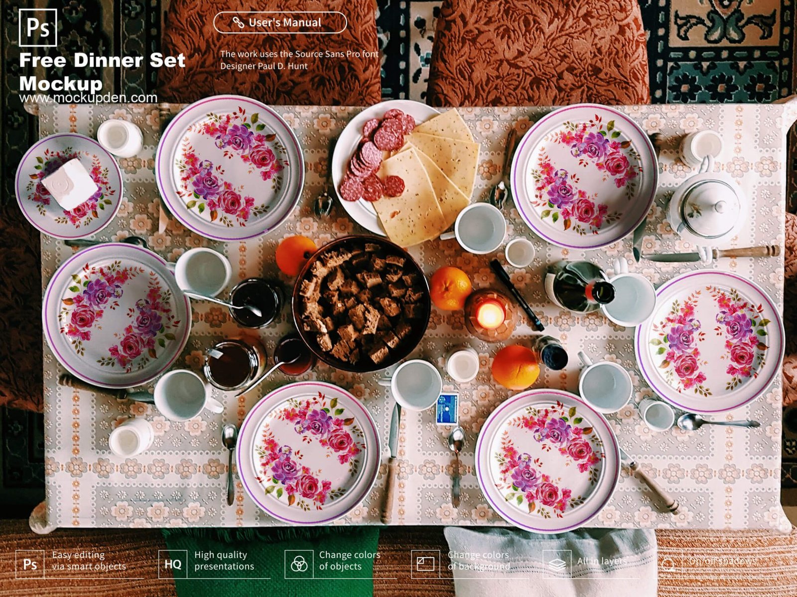 30+ Dinner Set Mockup PSD Free & Premium Templates