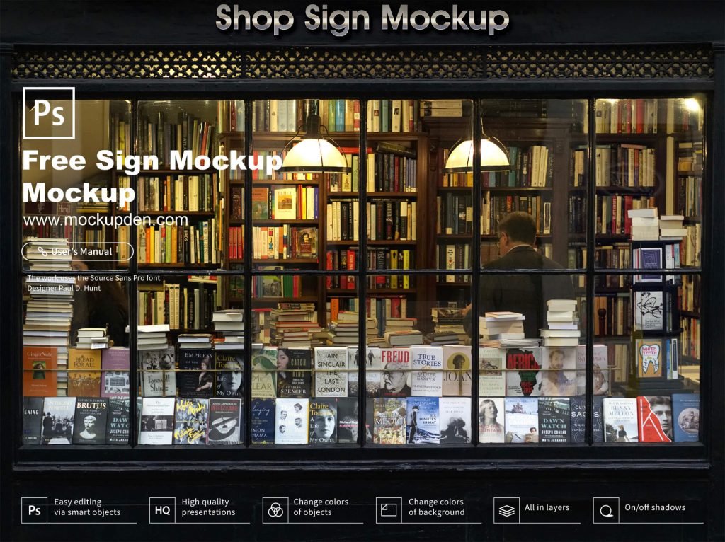 Free Name Shop Sign Mockup PSD Template | Mockup Den