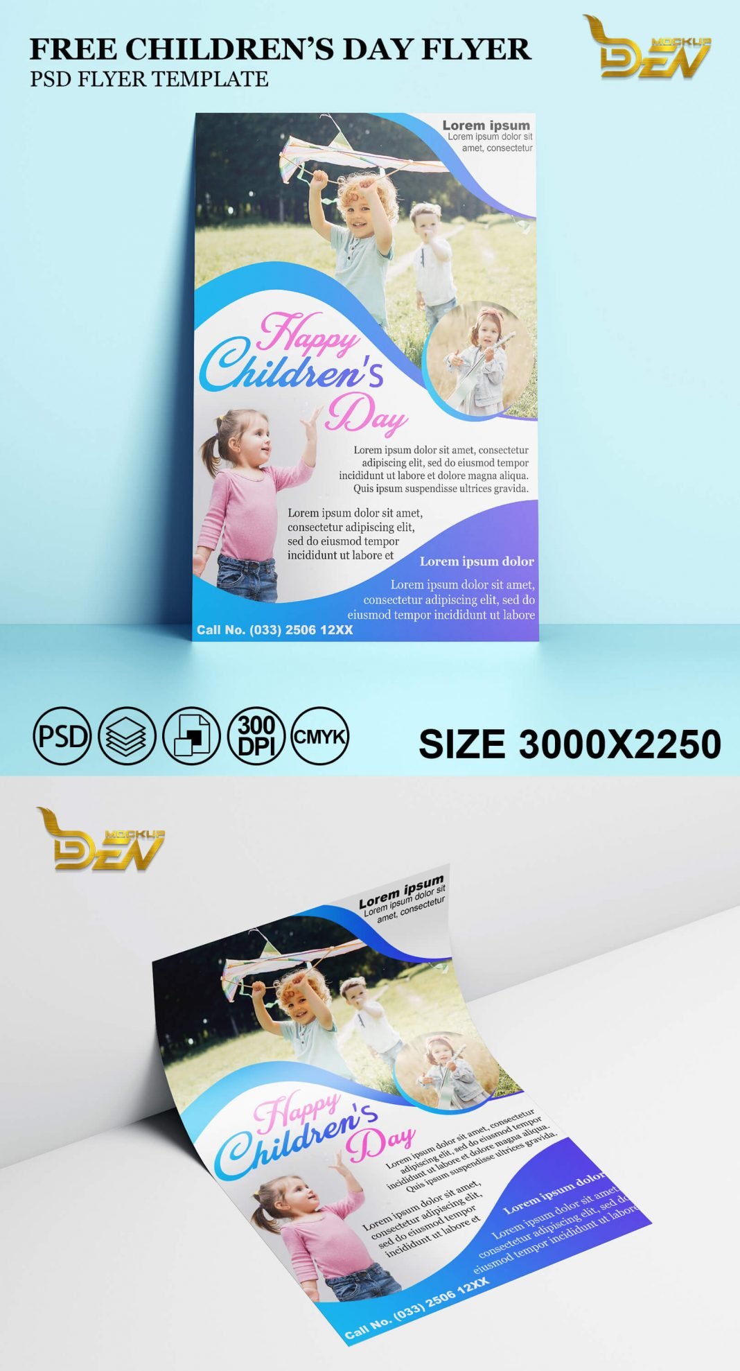 Free Children's Day Flyer Mockup PSD Template | Mockup Den