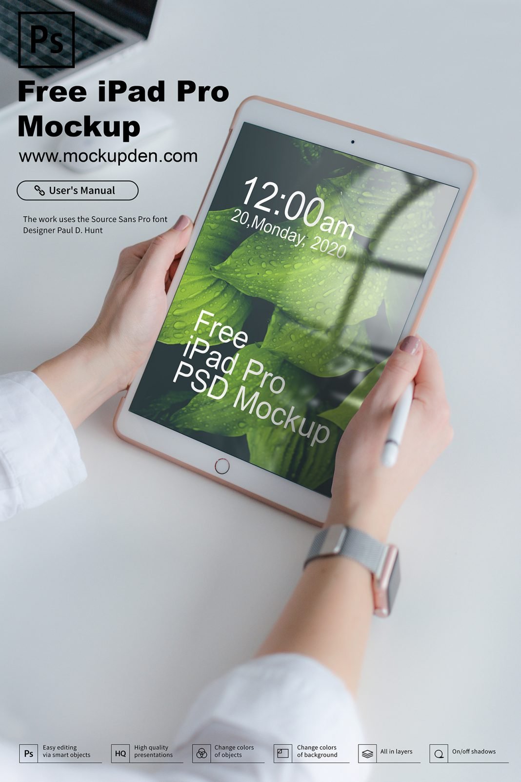 Free iPad Pro Mockup PSD Template | Mockup Den