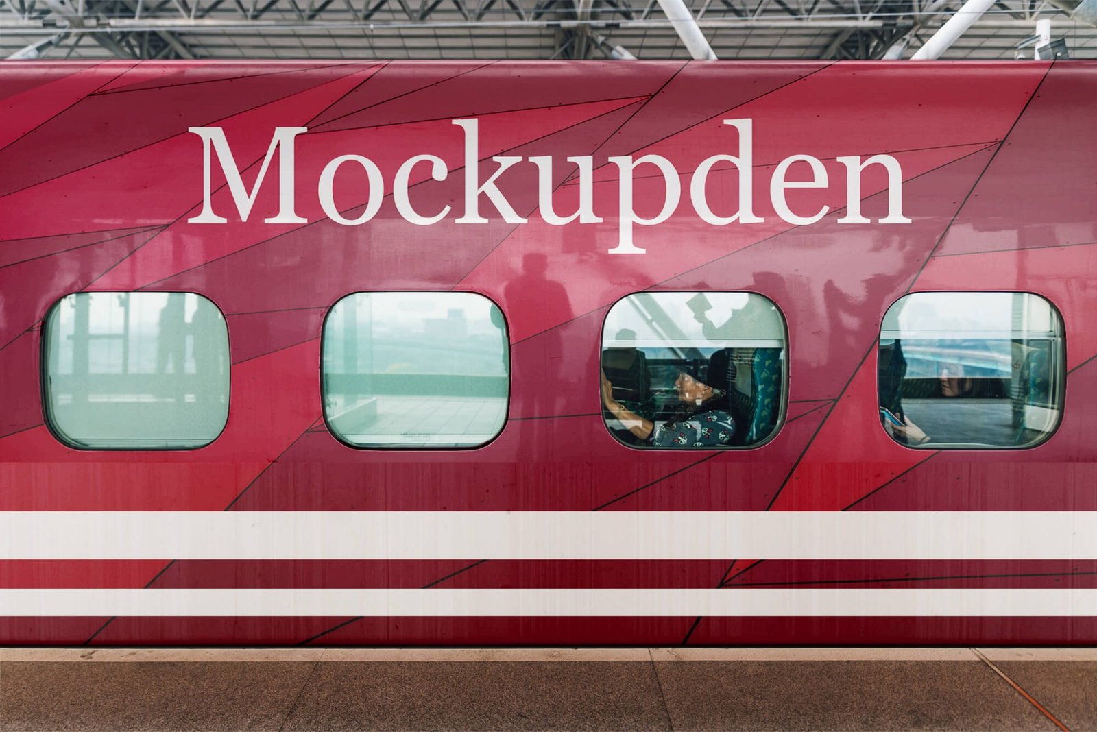 Free Metro Train Mockup PSD Template - Mockup Den
