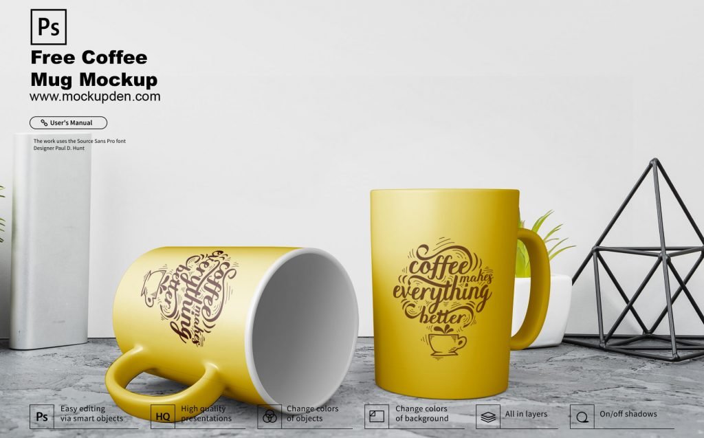 Free Coffee Mug Set Mockup PSD Template | Mockup Den