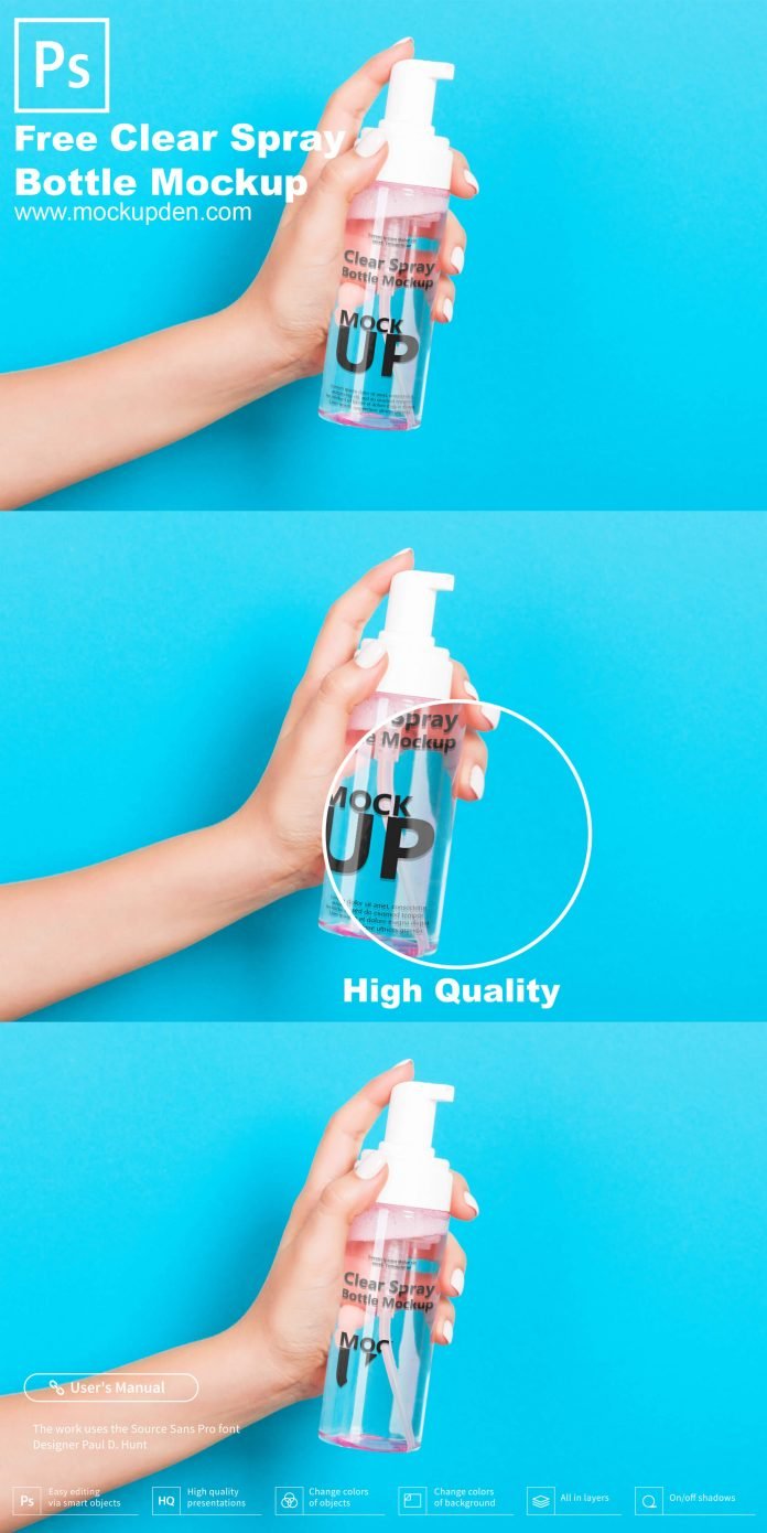 27+ Best Free Trending Spray Cleaner Mockup PSD Templates