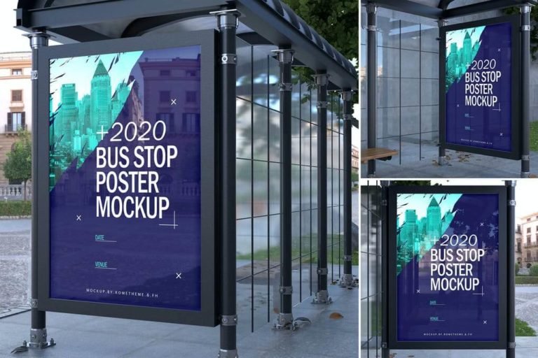 20+ Free Bus Stop Poster Mockup PSD Templates 2020