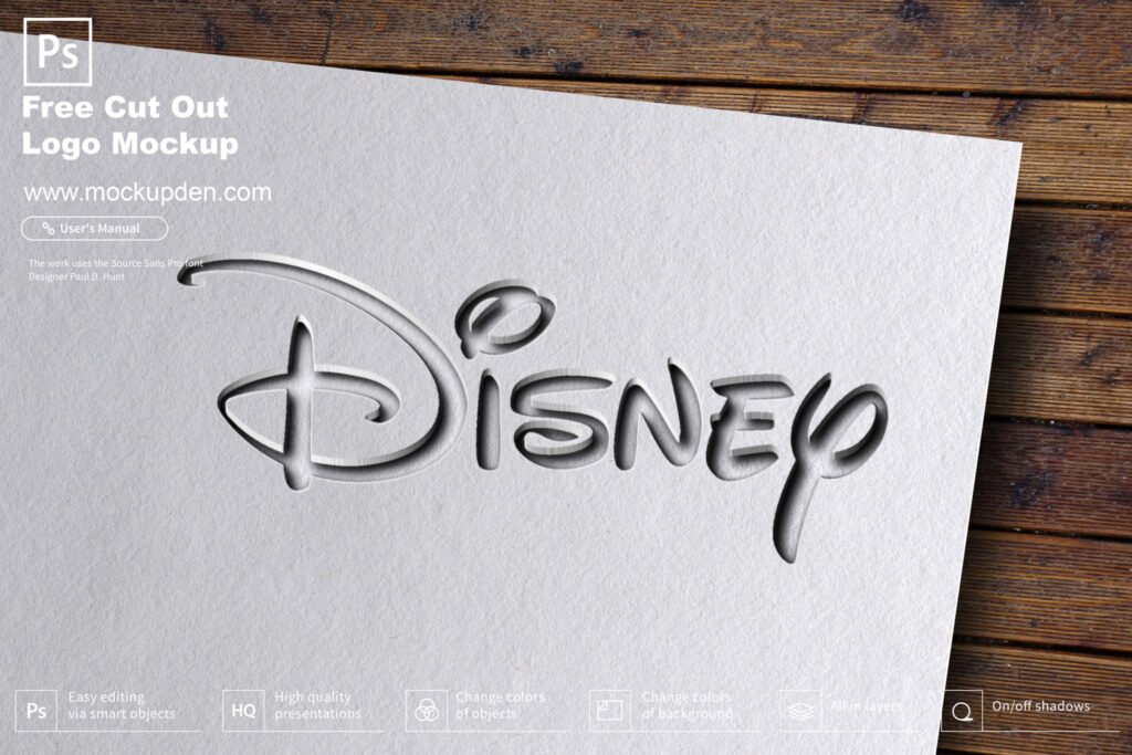 Free Cut Out Logo Mockup PSD Template | Mockup Den