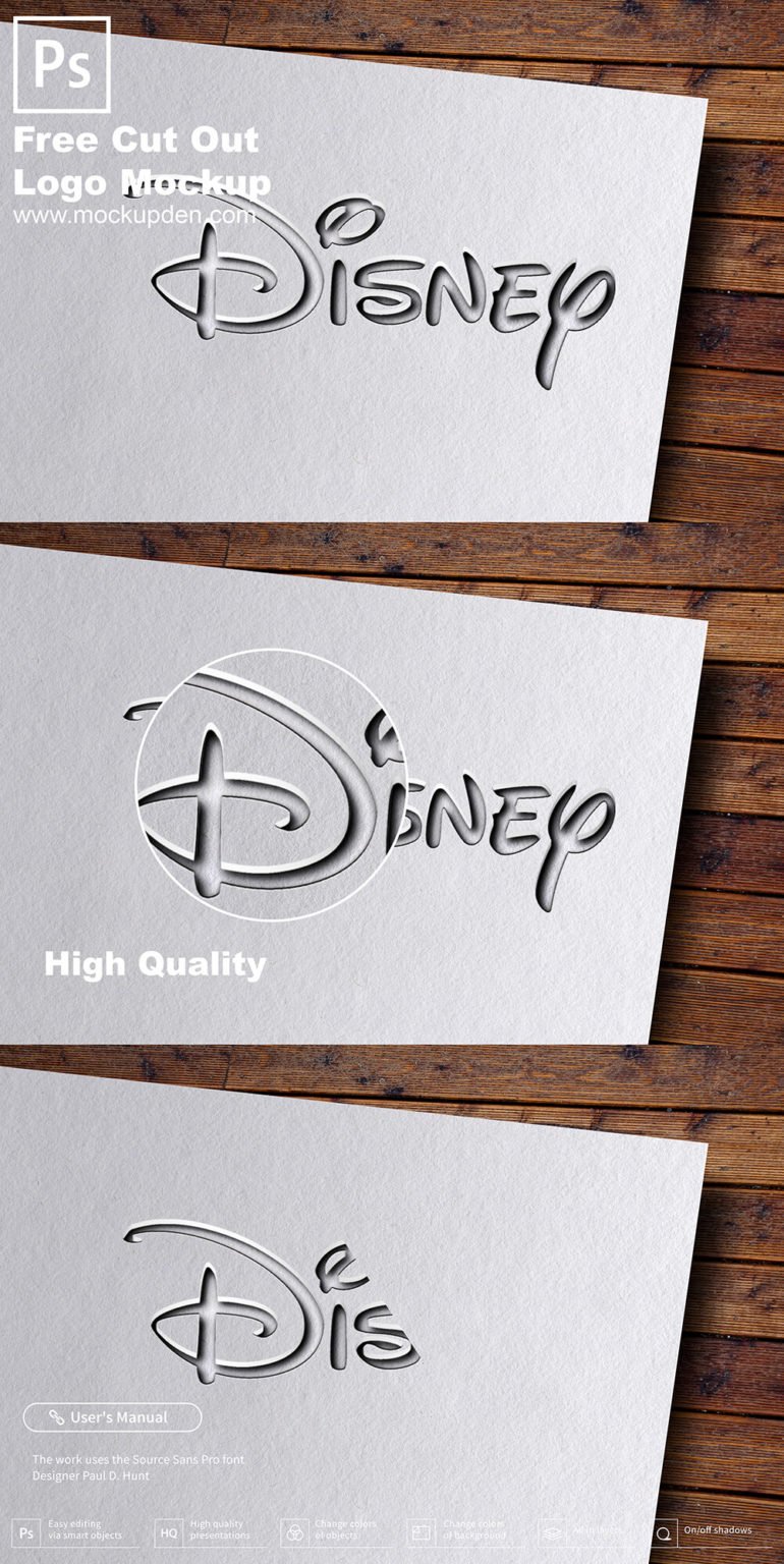 Free Cut Out Logo Mockup PSD Template | Mockup Den
