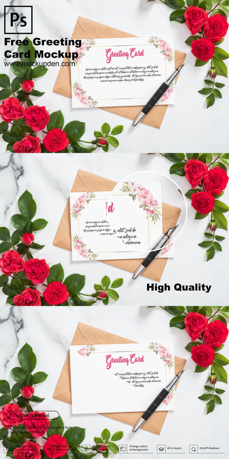 Free Greeting Card Mockup PSD Template - Mockup Den