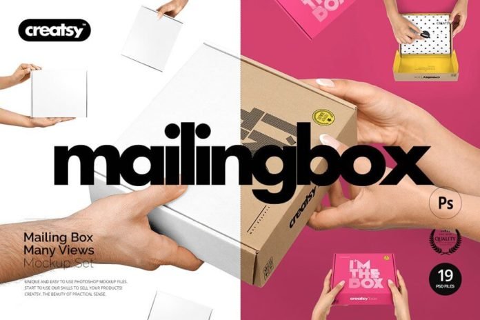 20+ Creative Free Mailing Box Mockup PSD Templates