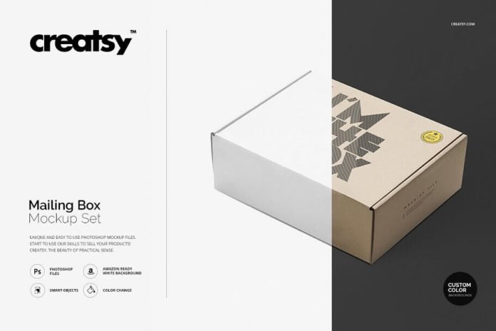 20+ Creative Free Mailing Box Mockup PSD Templates