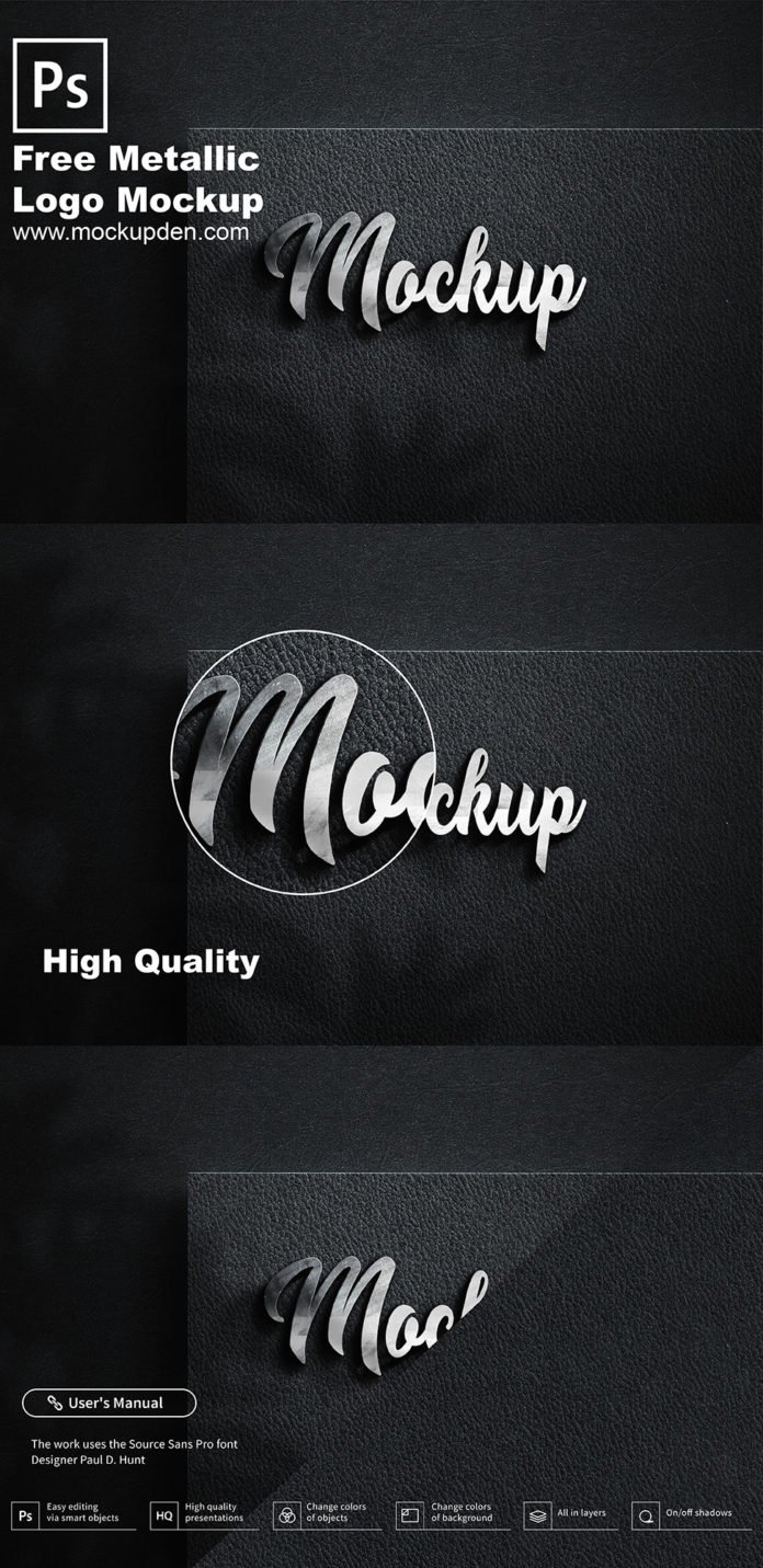 Free Metallic Logo Mockup PSD Template | Mockup Den