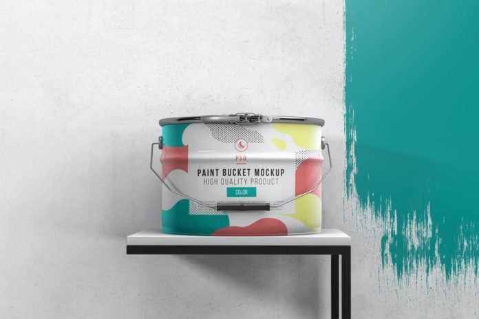 20+ Colorful Free Paint bucket mockups PSD Templates: