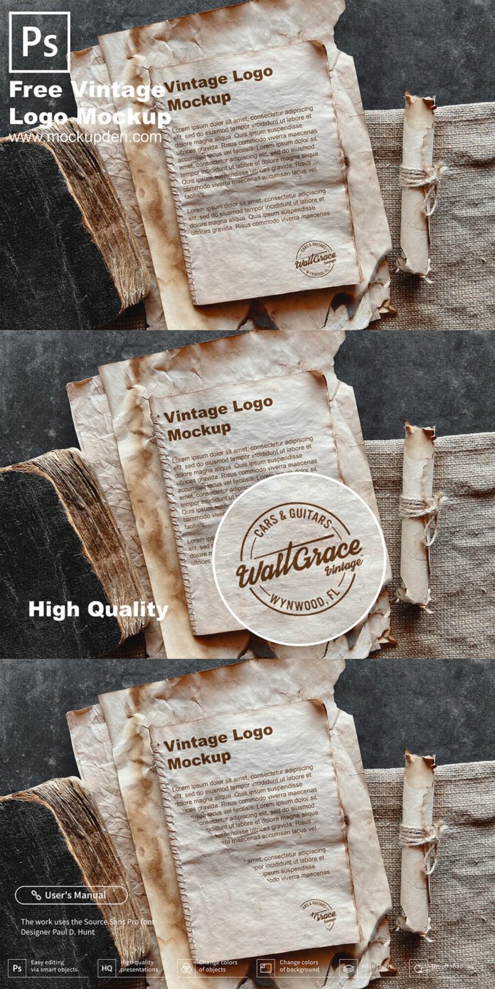 Free Vintage Logo Mockup PSD Template | Mockup Den