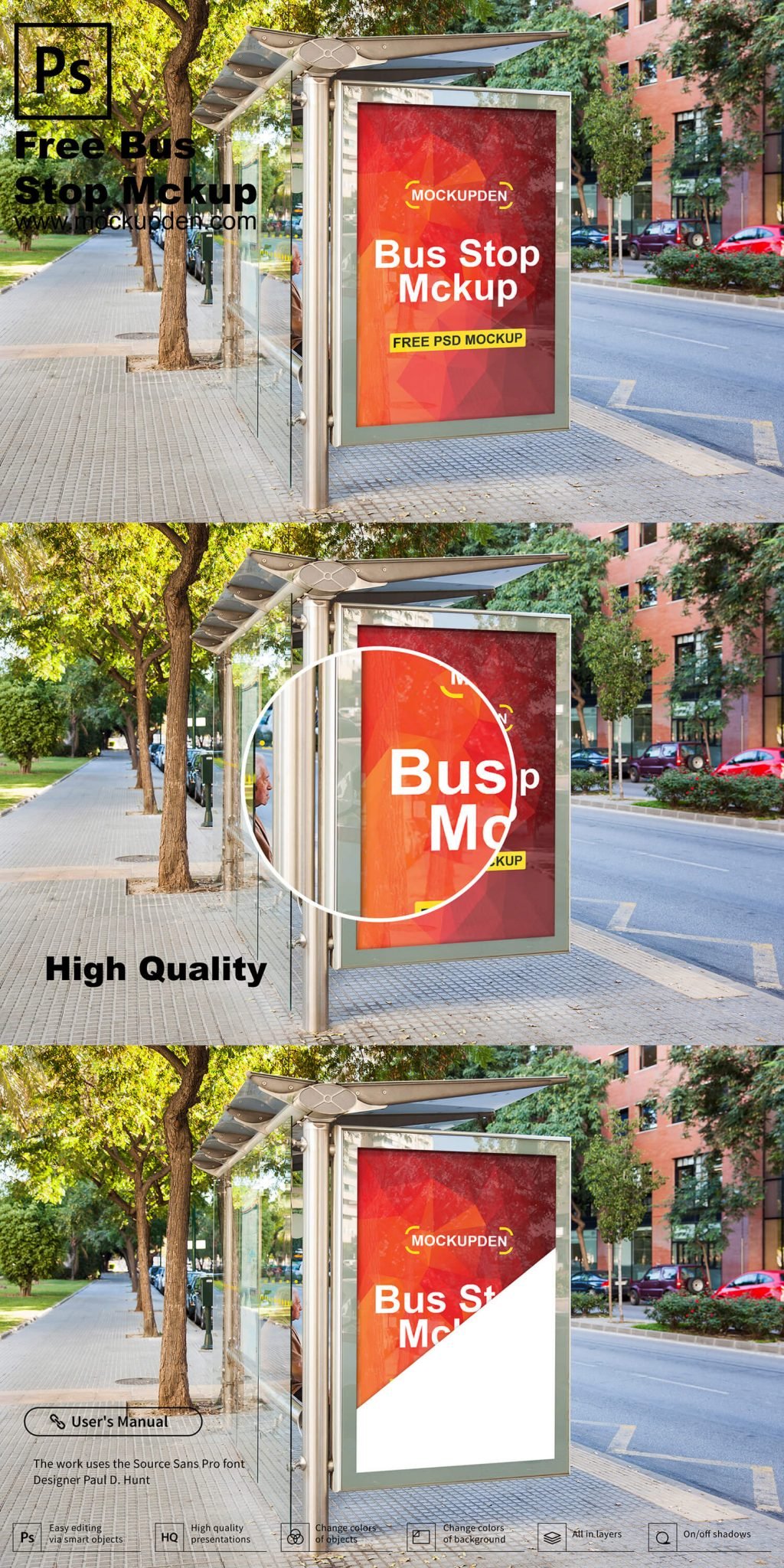 Free Bus Stop Advertisement Mockup PSD Template | Mockup Den