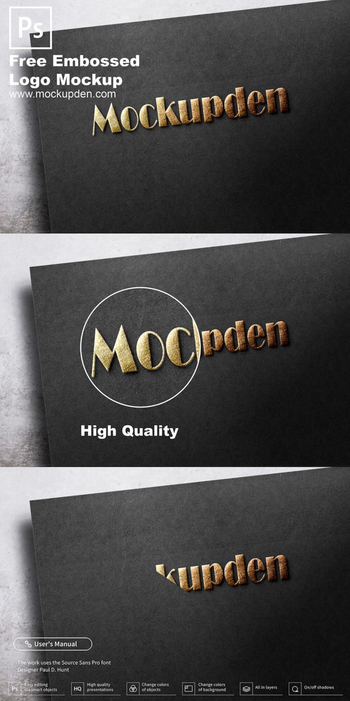 Free Embossed Logo | Mockup PSD Template