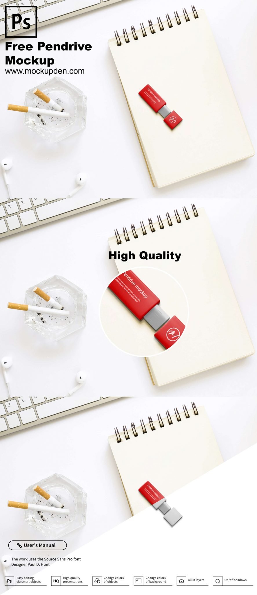 Free Pendrive Mockup PSD Template | Mockup Den