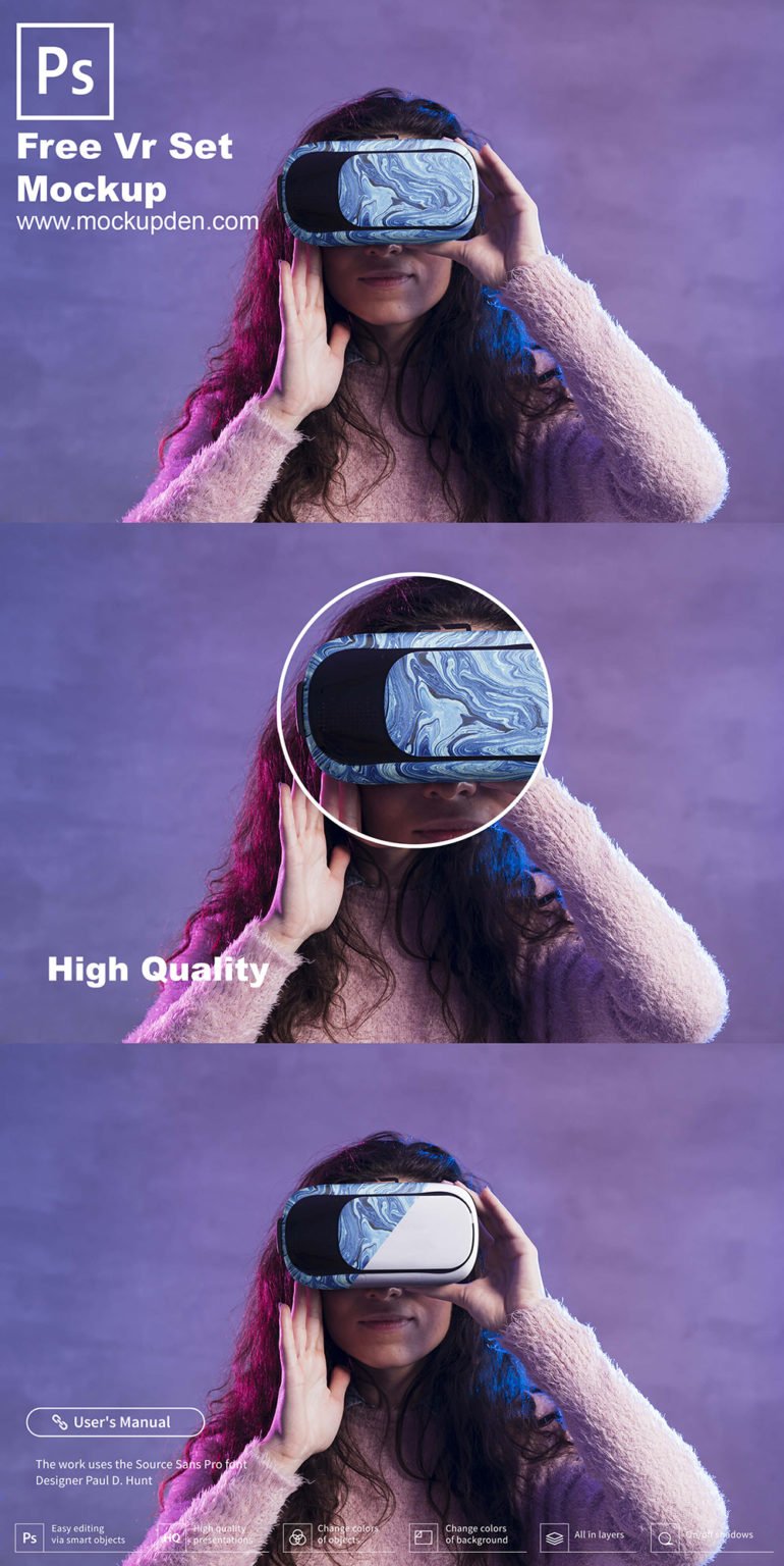 Free VR Set Mockup PSD Template | MockupDen