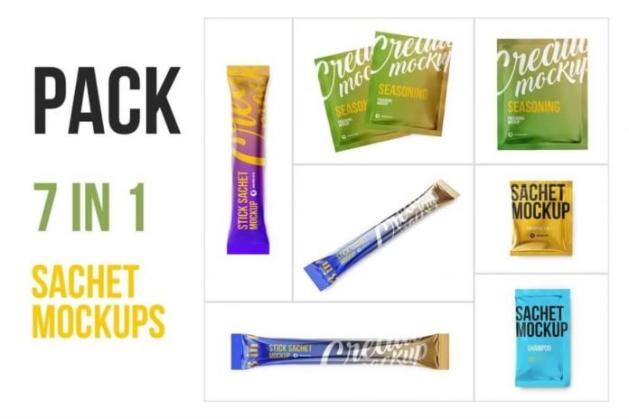 Sachet Mockup | 30 Creative Soap, Chocolate, Aluminum Sachet Package