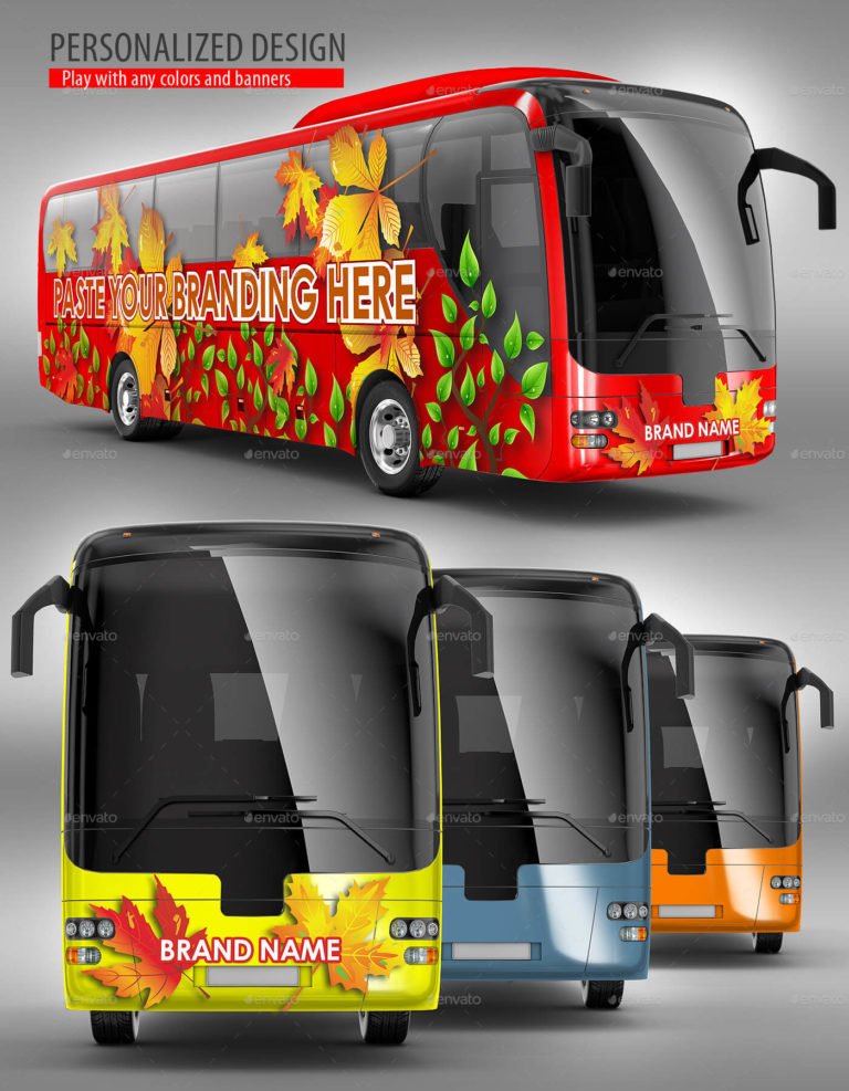 Bus Mockup | 50+ Free Bus Advertising PSD & Vector Templates