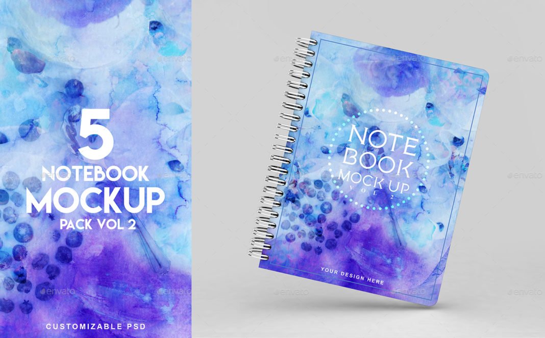 25+ Free Notebook Mockup PSD | Spiral, Blank, Template