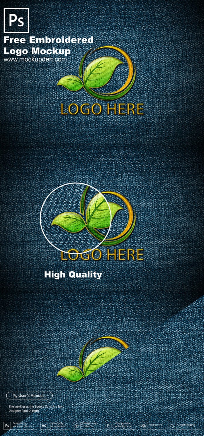 37+ Embroidered Logo Mockup For Personalized Branding PSD