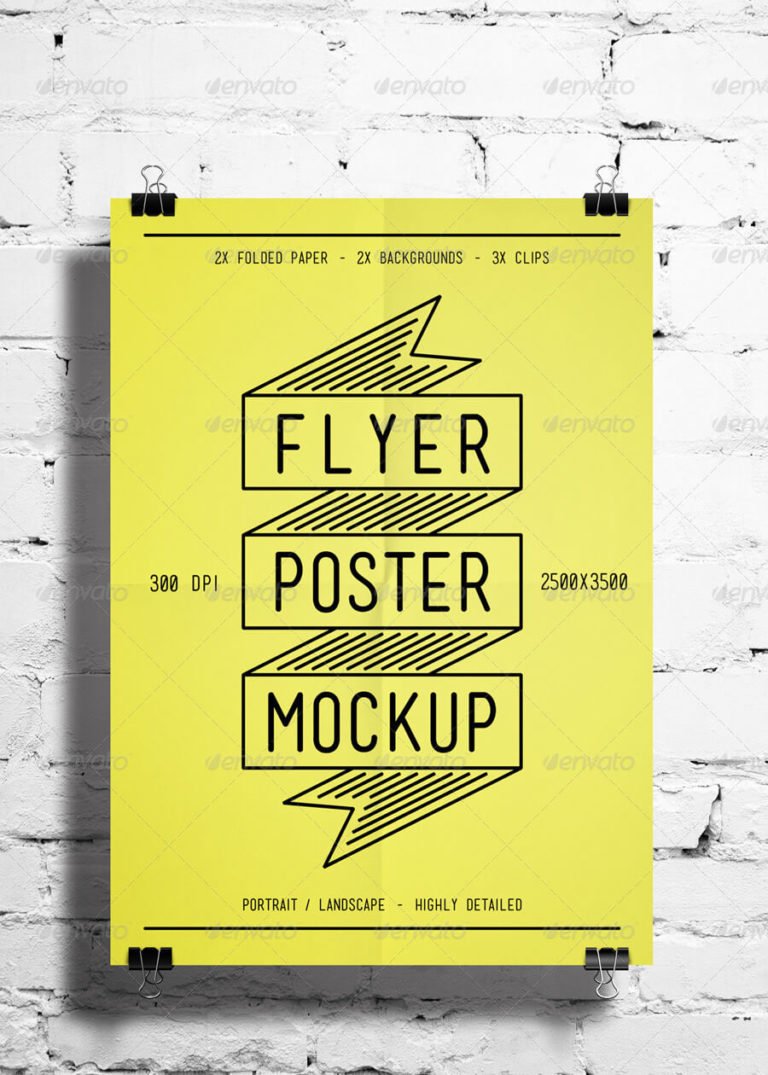 60+ Hand Picked Free Poster Mockup PSD Template for Designer