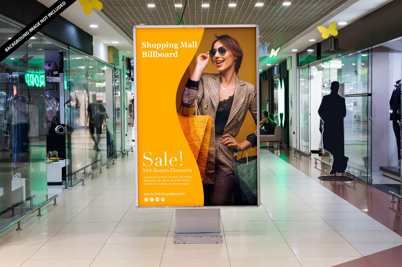 Free Shopping Mall Sign Board Mockup PSD Template Free Shopping Mall Sign Board Mockup PSD Template