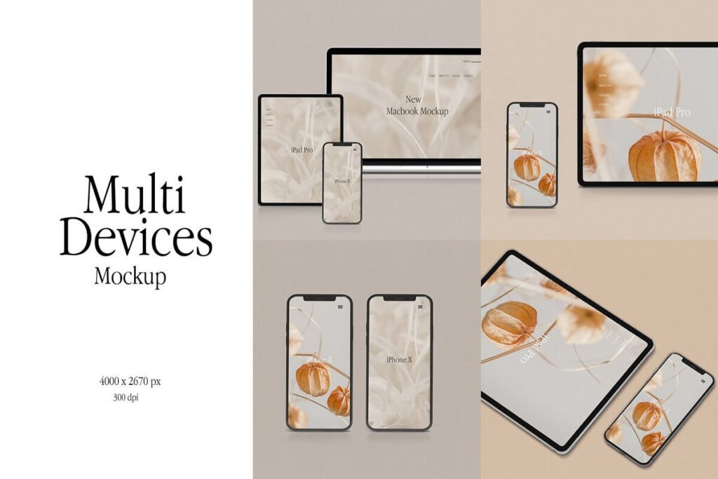 17+ Outstanding Free Multi Devices mockup PSD Templates