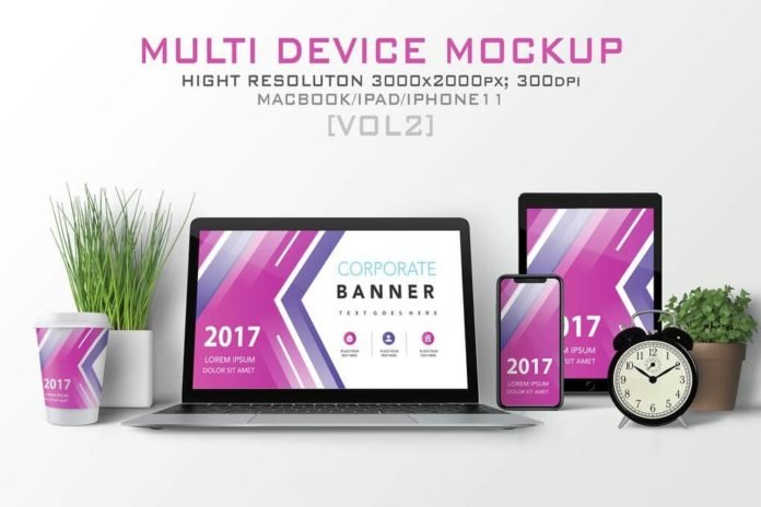 17+ Outstanding Free Multi Devices mockup PSD Templates