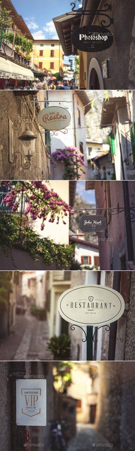 43 + Free Realistic Sign Mockup PSD & Vector Templates