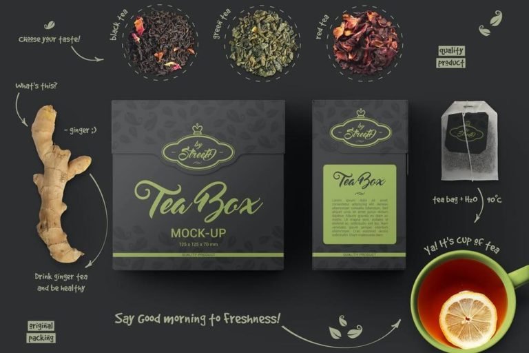 20+ Attractive Tea Packaging Mockup PSD Template - Mockup Den