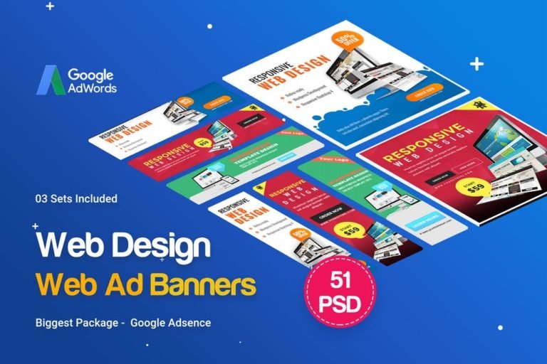 Free Creative Web Banner Mockup Design template For Advertisement