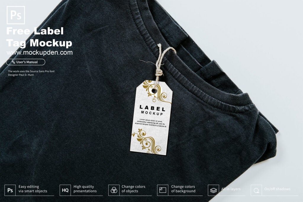 Free Label Tag Mockup PSD Template - Mockup Den