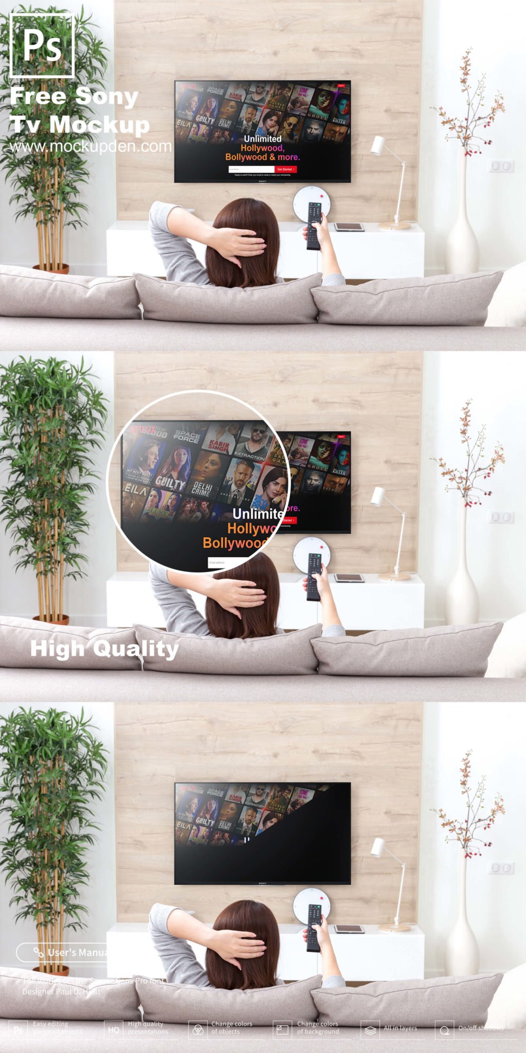 28+ Latest Free TV Mockup Design Template in PSD & Vector