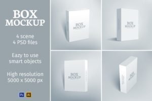 25+ Best Clean White Box Mockup PSD & AI Templates