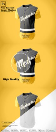 Free Baseball Jersey Mockup PSD Template - Mockup Den