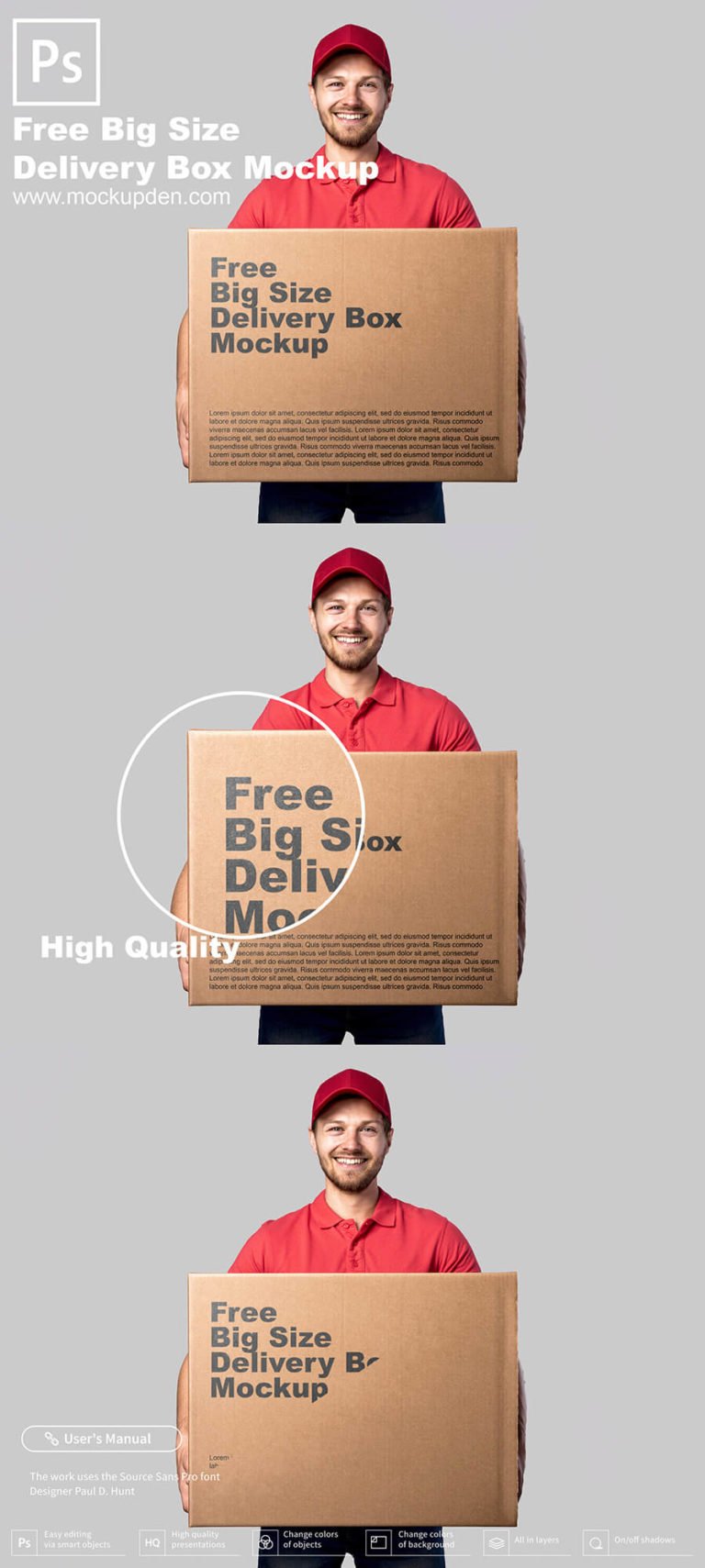 Free Big Size Delivery Box Mockup PSD Template - Mockupden