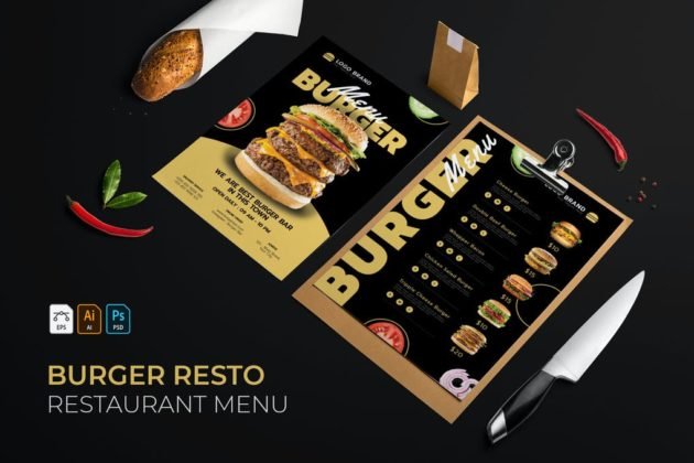 14+ Free Burger Restaurant Mockup PSD Template for Branding