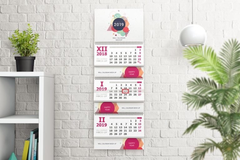 Wall Calendar Mockup | 30+ Creative Wall Calendar PSD & Vector