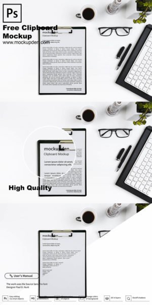 Free Clipboard Mockup PSD Template - Mockup Den