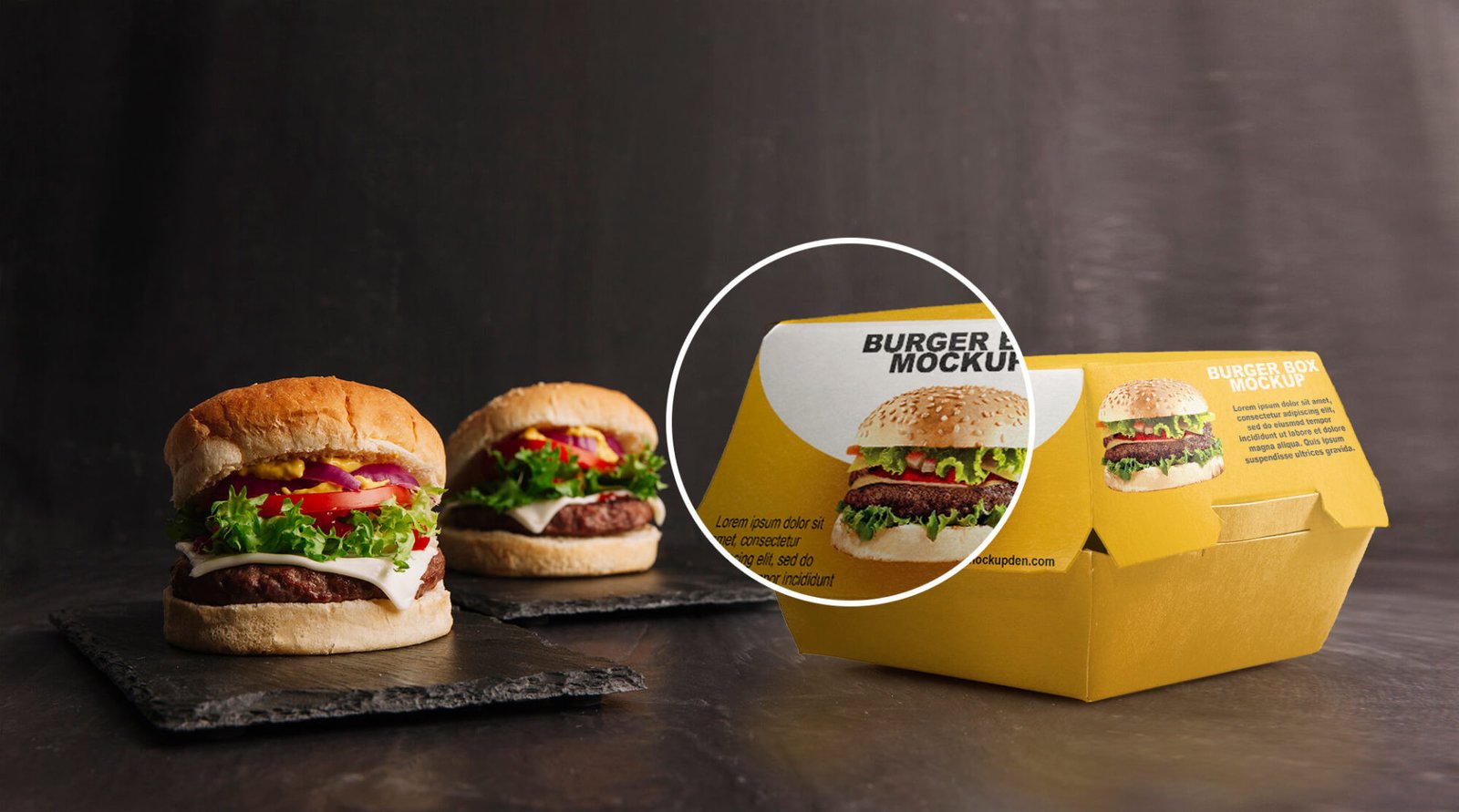 Free Burger Box Mockup PSD Template - Mockup Den