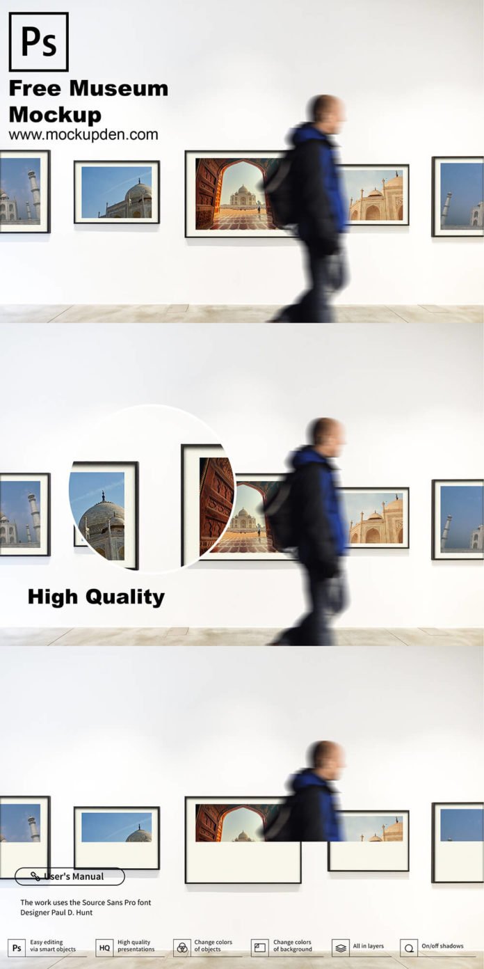Free Museum Mockup PSD Template - Mockup Den