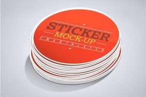 36+ Creative Free Sticker Mockup Design PSD Template