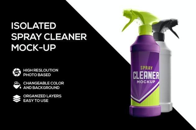 27+ Best Free Trending Spray Cleaner Mockup PSD Templates