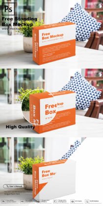 Free Standing Box Mockup PSD Template - Mockup Den