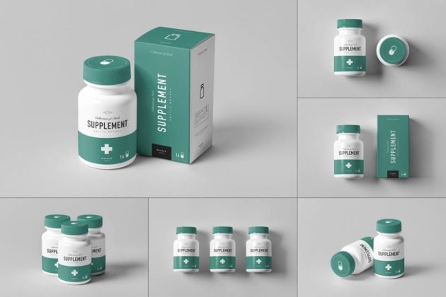 27+Best Free Vitamin Bottle Mockup PSD Template for Designer